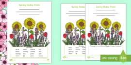 Haiku Poem Writing Template and Worksheet - Twinkl