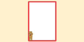 Simple Blank Teddy Bear Page Border | Page Borders | Twinkl
