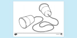 String Telephone Worksheet - Primary Resources - Twinkl