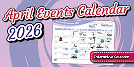 March Events Calendar 2026 - Twinkl