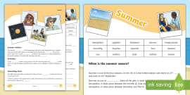 Summer Cloze Passage 5th Grade Activity | Twinkl USA
