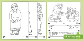Babushka Colouring Sheets (teacher made) - Twinkl