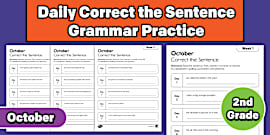 Second Grade August Daily Grammar Practice