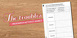 The Troubles Cloze Activity Sheet