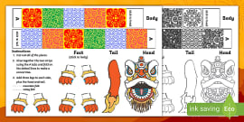 Chinese New Year Paper Craft - Chinese Dragon Template