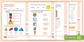 Year 2 Maths Geometry: Properties of Shapes Home Learning Activity Booklet