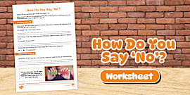 I Can Say No Worksheet