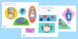 Alice in Wonderland Themed Capital Letter Matching Worksheet