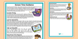 Screen Time Top Tips Poster - Twinkl - Computing - Twinkl