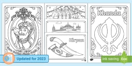 FREE! - Khanda Colouring Sheet | Colouring Sheets - Twinkl