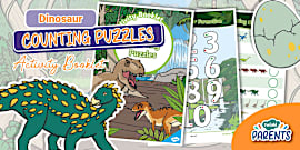 Dinosaur Counting Worksheets for Kindergarten | Twinkl USA