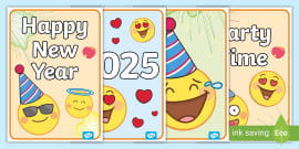 Happy New Year Worksheet (teacher made) - Twinkl