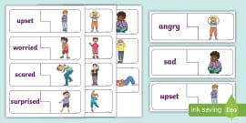 Emotions Matching Cards (teacher made) - Twinkl
