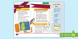 Qatar Fact File Template,Qatar (teacher made) - Twinkl
