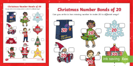 👉 Christmas Cracker Number Bonds of 10 Maths Activity