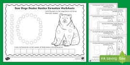 2D Shape Bear Cutting Skills Worksheets, Shape Bear Worksheets