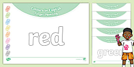 Colours in English Colouring Pages