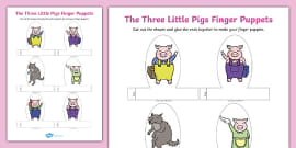 The Three Little Pigs Finger Puppets (Hecho por educadores)