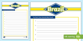 Brazil Fact File Template 5th and 6th Class (teacher made)