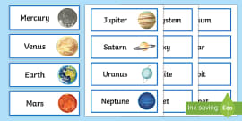 Space Word Cards - ESL Space Vocabulary (teacher made)