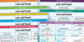 Word Mat to Support Teaching on Lost and Found -stories, story books, word