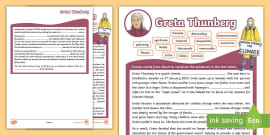 Greta Thunberg Fact File (teacher made) - Twinkl