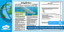 Blue Whale Reading Comprehension | Twinkl NewsRoom Resources