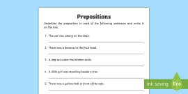 Prepositions I Spy in the Classroom Worksheets