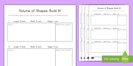 Volume of Shapes Math Task Cards