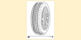 FREE! - Tyre Colouring Sheet | Colouring Sheets | Twinkl Resources