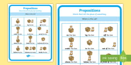 FREE! - Prepositions Flashcards | Teaching Prepositions Activity
