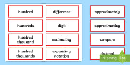 KS1 Place Value Key Word Cards (Teacher-Made) - Twinkl