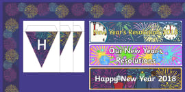 Our New Year's Resolutions Display Banner - display, banner, our