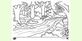 FREE! - Trees Colouring Page for Kids | KS1 Resources | Twinkl