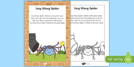 Incy Wincy Spider Worksheet / Worksheet