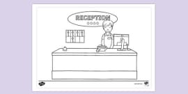 FREE! - Receptionist Colouring Sheet | Colouring Sheets | Twinkl