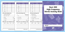English Word Chart - 200 High-Frequency Words - Word Mat