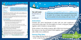 Fake Snow Instructions - Years 3-4 - Events - Twinkl