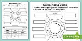 Months of the Year Flashcards Indonesian (teacher made)