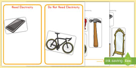 Electrical Objects Sorting Worksheet / Worksheet