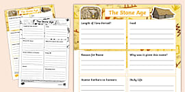 All About The Stone Age Worksheet (teacher made) - Twinkl