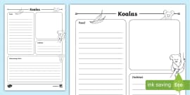 Koala Fact Sheet (teacher made)