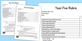 Year 4 Speaking and Listening Observational Rubric