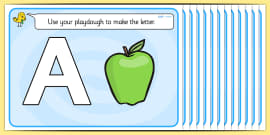 Animal Alphabet Playdough Mats with Directional Arrows