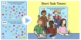 5 Minute Task Timer PowerPoint - visual aid, presentation, time, starter