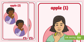 Auslan Fruits Matching Cards (teacher made) - Twinkl
