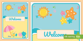 Summer Vibes-Themed Welcome to Our Class Display Poster