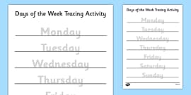Days of the Week Cut and Stick Activity - Primary Resources