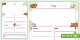 Animal Fact File Worksheets - Primary Resource - Twinkl