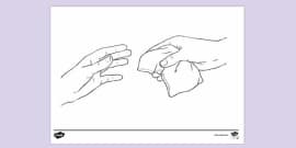 Child Balancing Bean Bag On Elbow Colouring Sheet - Twinkl